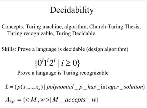 Decidability Concepts Turing Machine Algorithm