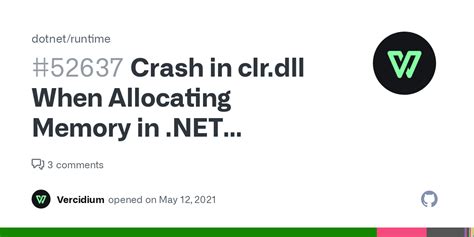 crash in clr dll when allocating memory in framework 4 8 · issue 52637 · dotnet runtime