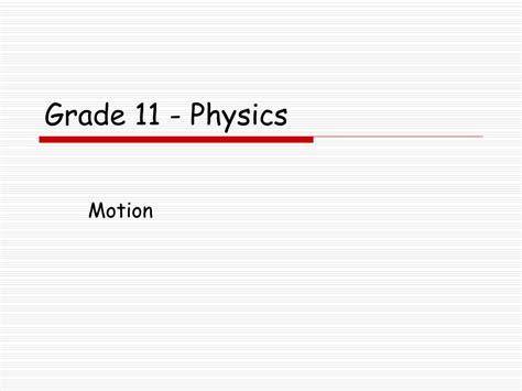 Ppt Grade 11 Physics Powerpoint Presentation Free Download Id