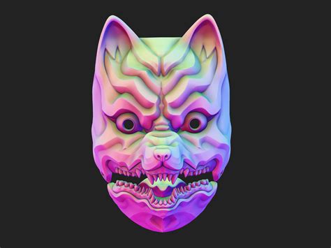 Stl File Kitsune Mask Japanese Style Props 7 Separate Parts 🎨