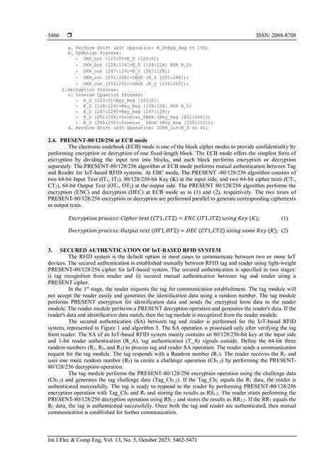 Secured Authentication Of Radio Frequency Identification System Using Present Block Cipher Pdf