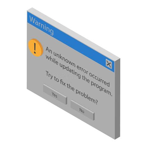 3d Isometric Flat Vector Set Of Retro Error Messages Item 1 Stock Illustration Illustration