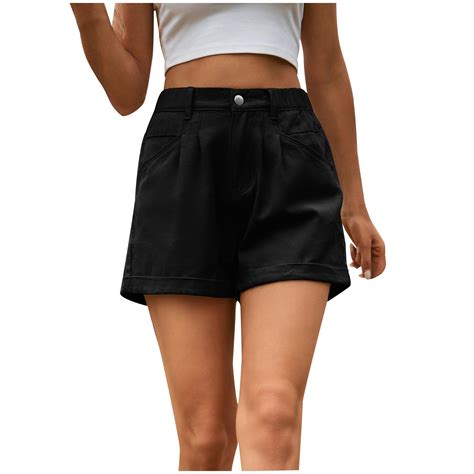 Qatainlav Jeans Shorts For Women Casual Relaxed Fit Mid Rise Denim