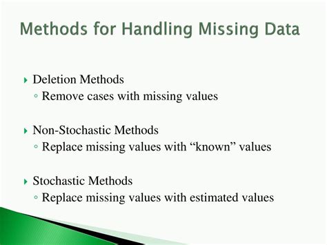 Ppt Wish You Were Here Strategies For Handling Missing Data