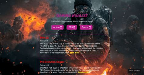 GAMEdb Codesandbox