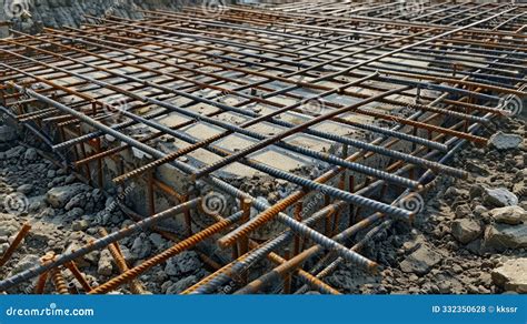 Rebar Steel Grid For Concrete Foundation Structural Support Stock Illustration Illustration