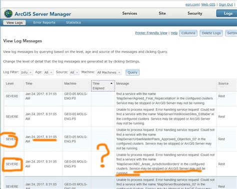 Errors Reported By The Logs Of Arcgis Server Esri Community