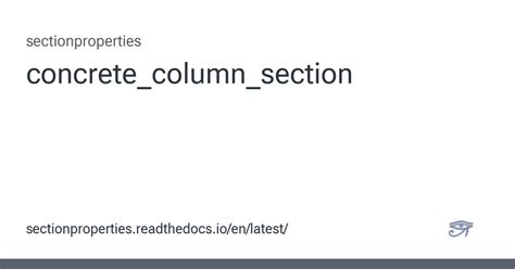 Concrete Column Section Sectionproperties Documentation