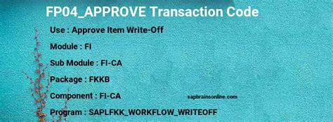FP04 APPROVE SAP Tcode For Approve Item Write Off FP04 APPROVE SAP Tcode For Approve Item Write Off