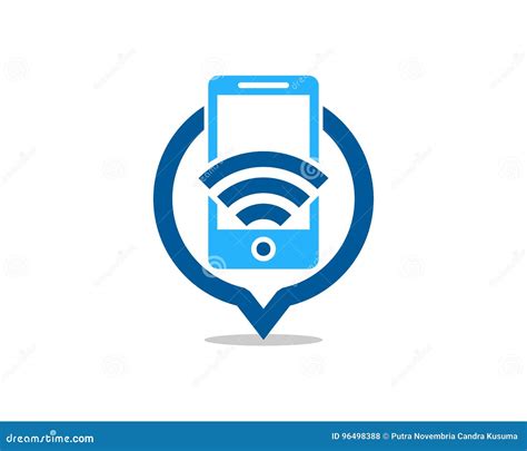 Wifi Mobile Phone Icon Logo Design Element Stock Vector Illustration