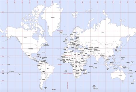 World Political Map With Latitude And Longitude