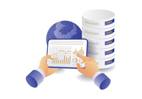 premium vector data analysis database server illustration concept 1