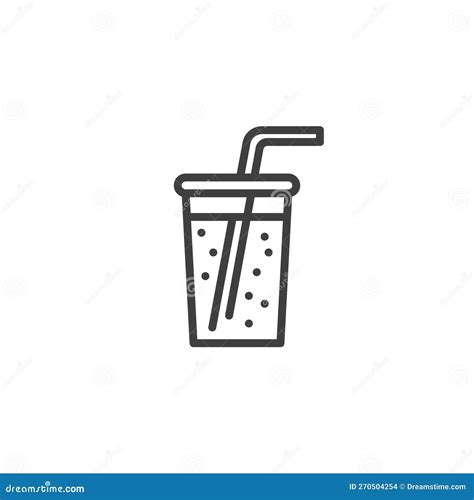 Soft Drink Line Icon Stock Vector Illustration Of Perfect 270504254