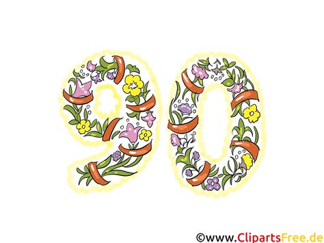 Cartão de parabéns aniversário de 90 anos clipart imagem eCard gráficos