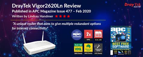 DrayTek Vigor2620Ln Review Published In APC Magazine Feb 2020 DrayTek Australia
