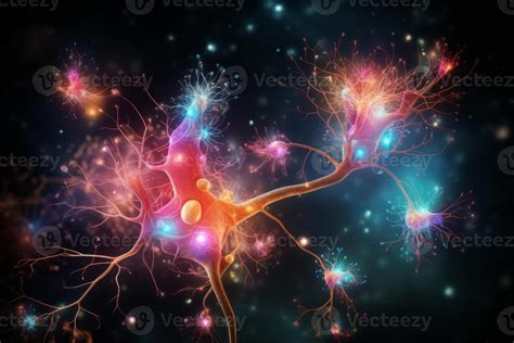 Ai Generated Neuron Cells Neural Network Under Microscope Neuro Research Science Brain Signal
