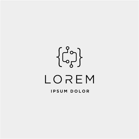 Premium Vector Coding Digital Logo Design Template Vector Programmer Connect Lineart Symbol Icon