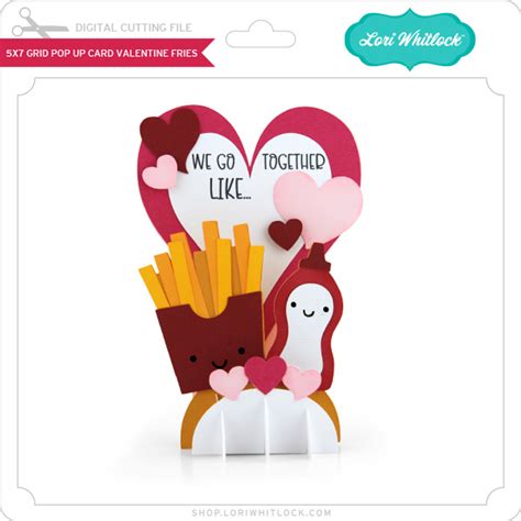 5x7 Grid Pop Up Card Valentine Fries Lori Whitlocks Svg Shop