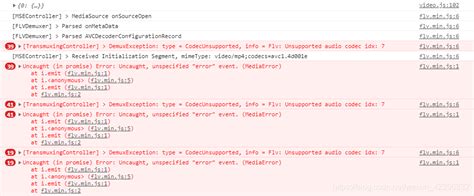 调用flvjs显示视频报错 摄像头实时流播放报错 Flvminjs6 Transmuxingcontroller