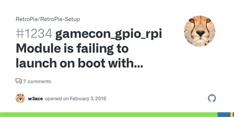 Gamecon Gpio Rpi Module Is Failing To Launch On Boot With RetroPie 3 4