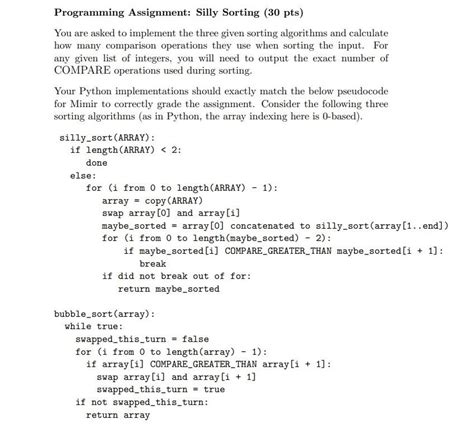 Solved Programming Assignment Silly Sorting 30 Pts You