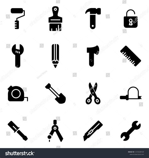 Tool Icons Pack Isolated Tool Symbols Stock Vector Royalty Free 1272028729 Shutterstock