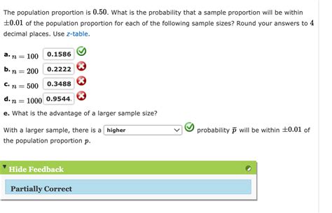 solved the population proportion is 0 50 what is the