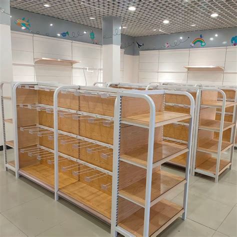 【貨櫃貨架】商用貨架超市便利店藥店小賣部母嬰店展示柜四柱全色雙面單面端頭掛鉤貨架 蝦皮購物