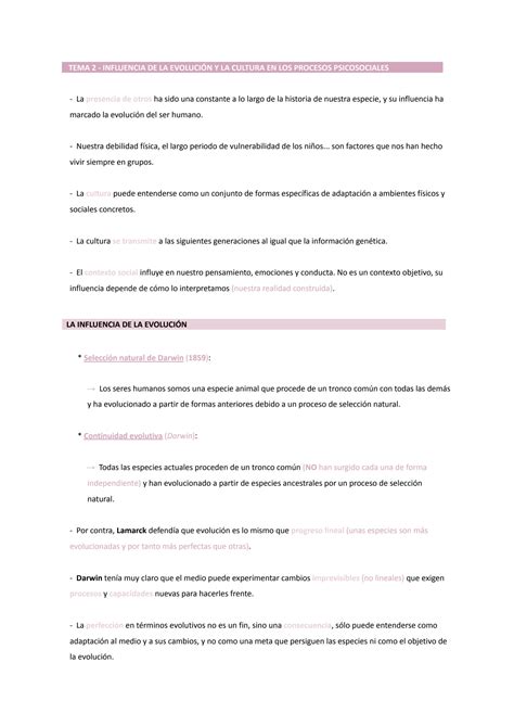 SOLUTION Cap Tulo Influencia De La Evoluci N Y La Cultura En Los Procesos Psicosociales