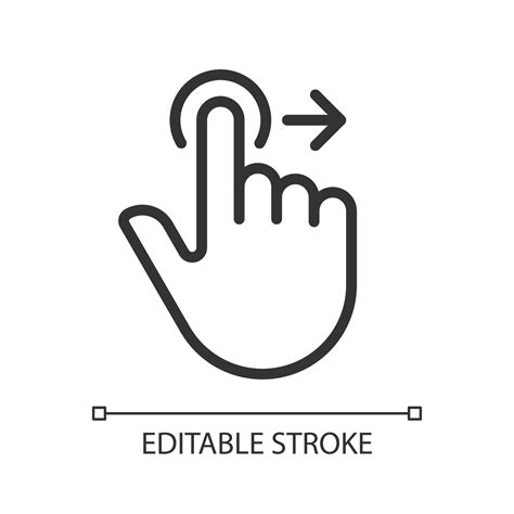 Move To Right Pixel Perfect Linear Icon Smartphone Interaction Touchscreen Control Swipe And