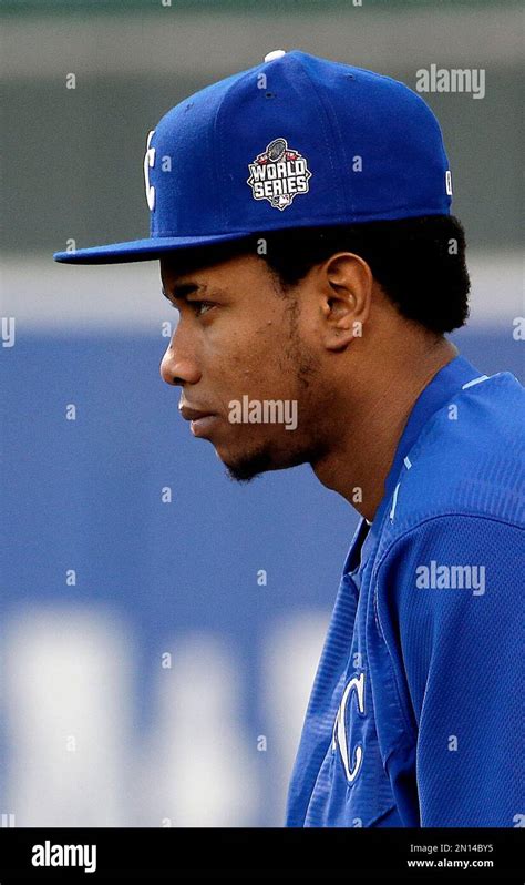 Kansas City Royals Starting Pitcher Yordano Ventura Watches A Baseball
