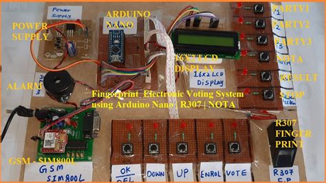 fingerprint electronic voting system using arduino nano r307 nota youtube