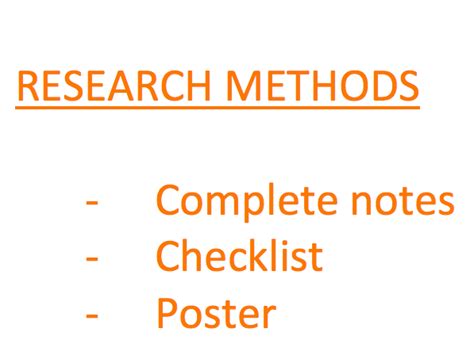 Research Methods Revision Teaching Resources
