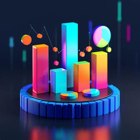 3d Render Icon Histogram With Colorful 3d Elements Showcasing Data