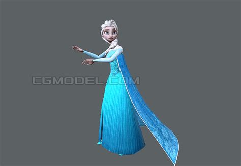 卡通 冰雪奇缘 艾莎 【带绑定表情动画】 冰雪女王 公主 Princess 迪士尼动画角色 花瓣网