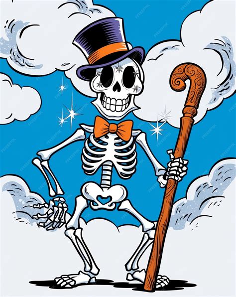Cute Cartoon Skeleton Clipart Premium Ai Generated Image