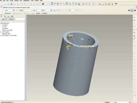 Helical Pattern Of Holes In Pro E Grabcad Tutorials