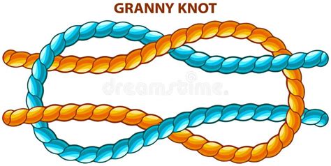 Granny Knot Isolated On White Modification Of Straight Knot Where