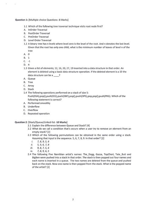 Dsa711s Data Structures And Algorithms 2 1st Opp June 2022