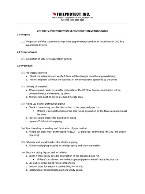 Co2 Construction Methodology Pdf Pipe Fluid Conveyance Manufactured Goods