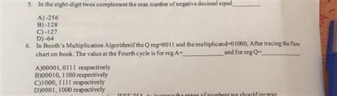 Solved 4 In For Unsigned Binary Division Method If The Q