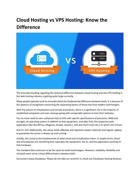Ppt Cloud Hosting Vs Vps Hosting Know The Difference Powerpoint