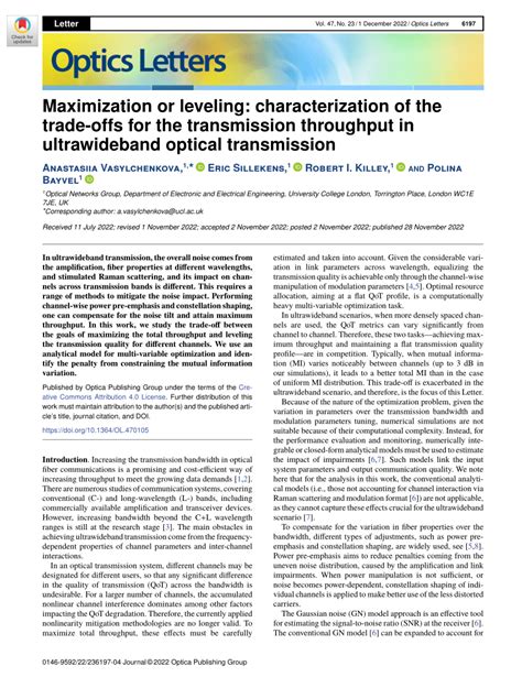 Pdf Maximisation Or Levelling The Characterisation Of The Trade Offs For The Transmission