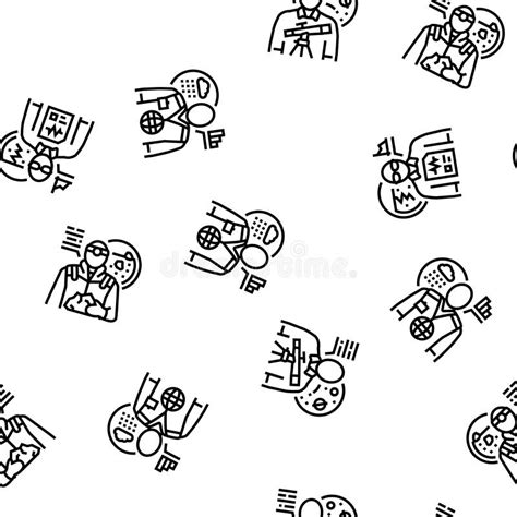 Scientist Laboratory Lab Science Vector Seamless Pattern Stock Vector