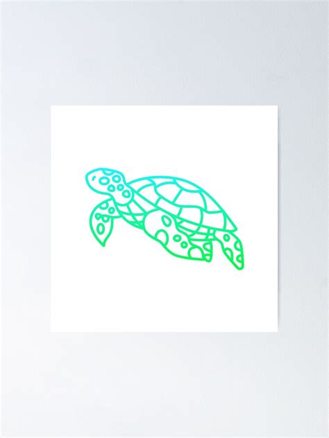 Beach Sea Turtle Modern Fade Design Poster For Sale By Beach Designs