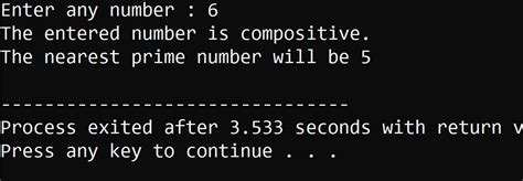 C Code To Check Number Is A Prime Or Not If Not Find The Nearest Prime Number