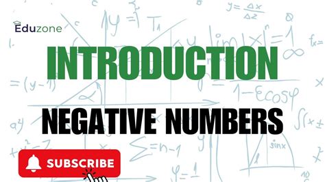 How To Solve Negative Numbers Introduction Youtube