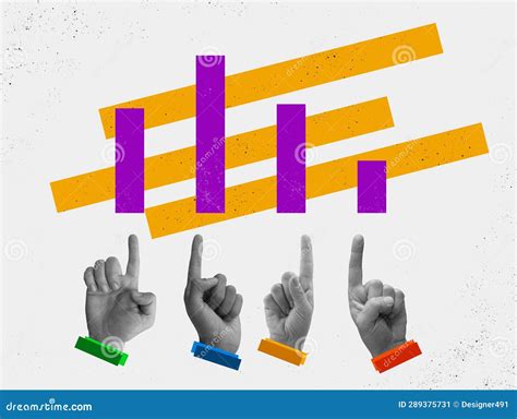 Collage With Hand Showing Graph Assessment Evaluation And Surveys Stock Image Image Of Idea