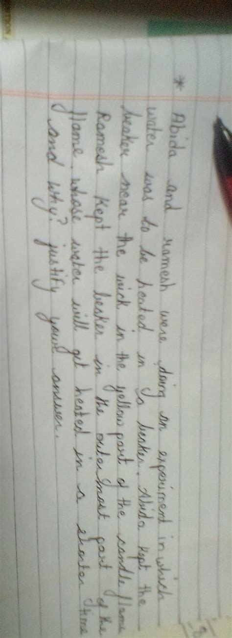 abida and ramesh were doing sin experiment in which beaker mear the wic