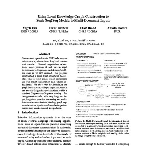 using local knowledge graph construction to scale seq2seq models to multi document inputs acl